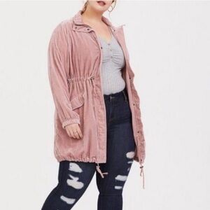 torrid | Jackets & Coats | Torrid Anorak Velvet Utility Jacket In Blush ...